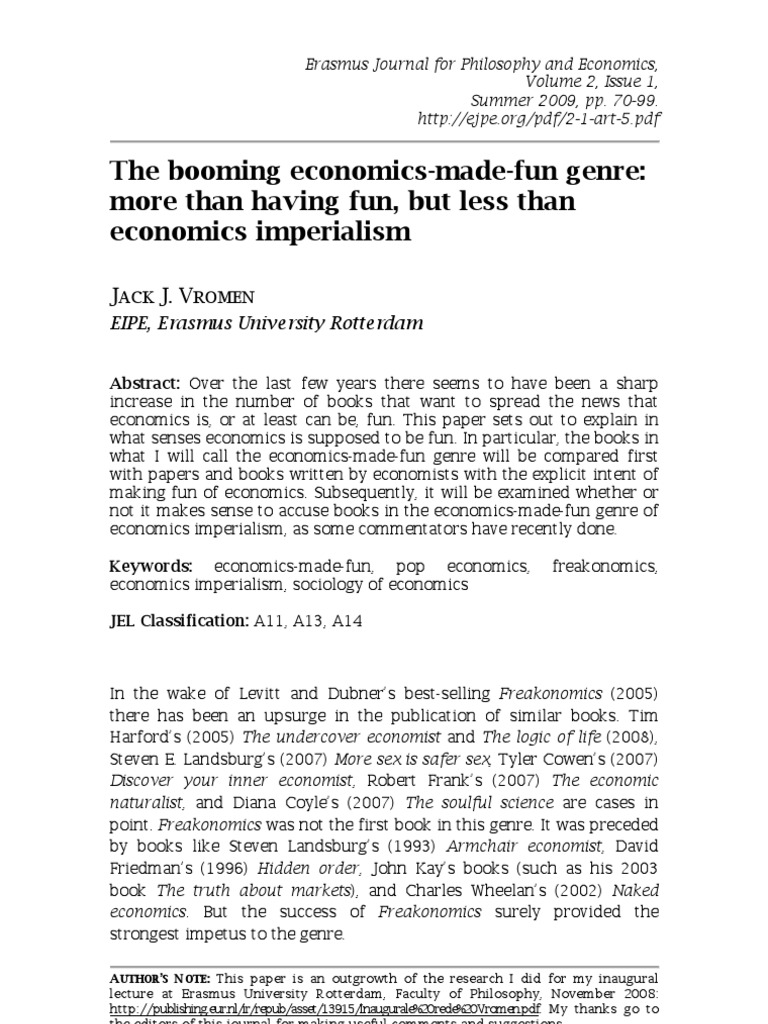The Booming of The Economics-Made-Fun Genre | PDF
