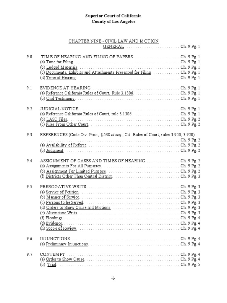 Superior Court of California County of Los Angeles | PDF | Contempt Of ...