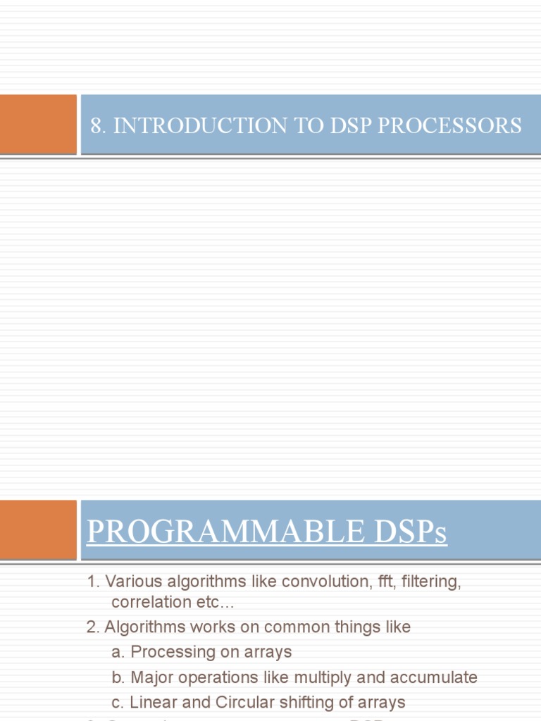 Introduction To DSP Processors | PDF