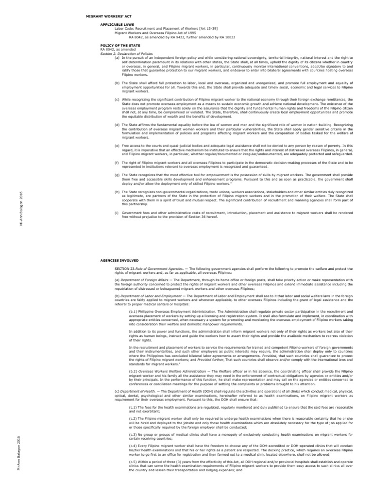 Topic 16 - Migrant Workers | PDF | Migrant Worker | Employment