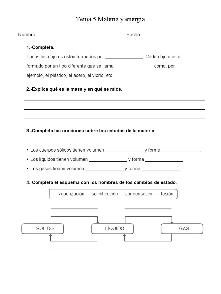 Tema 5 Materia y Energía | PDF