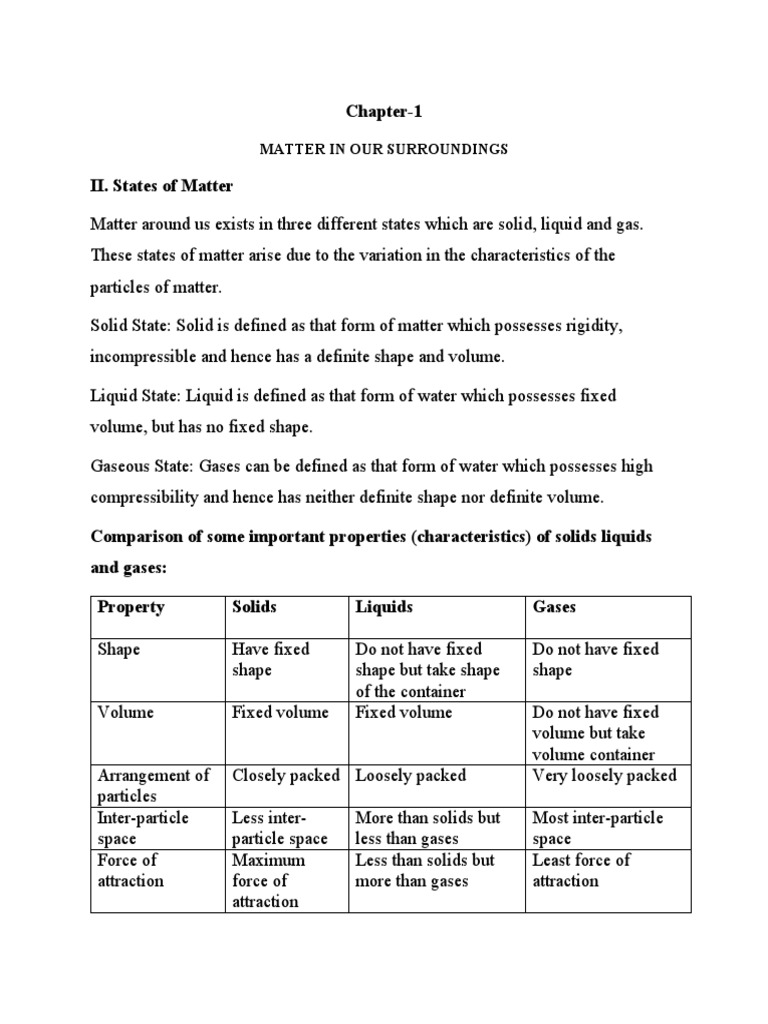 Chapter 1 - Matter in Our Surroundings (States of Matter) - Notes2 ...