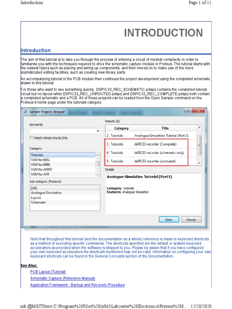 PCB Layout (Tutorial) Schematic Capture (Reference Manual) Application Framework: Backup and ...