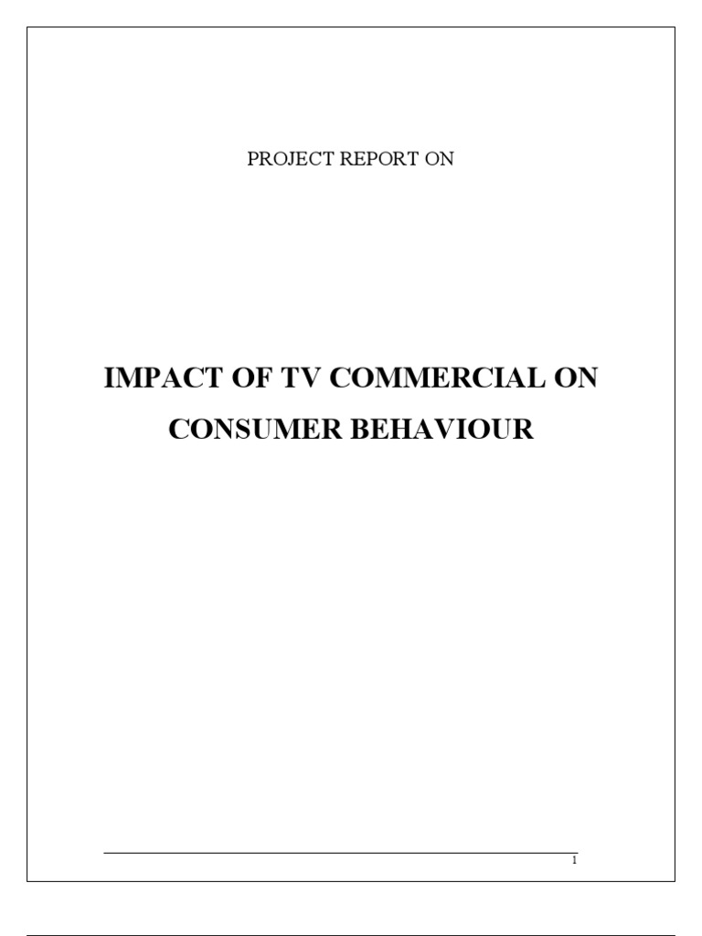 Impact of TV Commercial On Consumer Behaviour | PDF | Newspapers ...