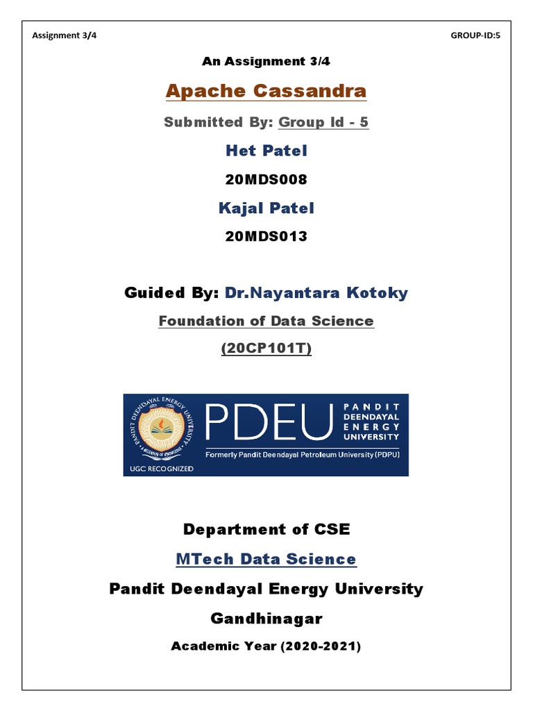 Apache Cassandra: Het Patel Kajal Patel | PDF | No Sql | Information ...
