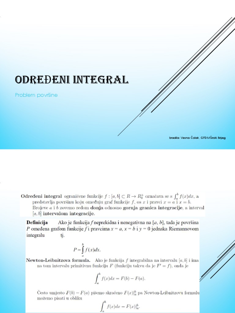 Određeni Integral (3.lekcija) | PDF