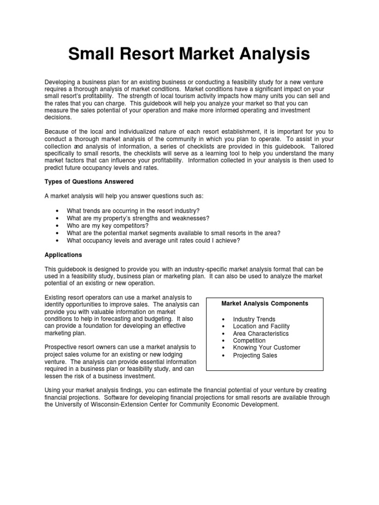 Small Resort Market Analysis: Types of Questions Answered | PDF