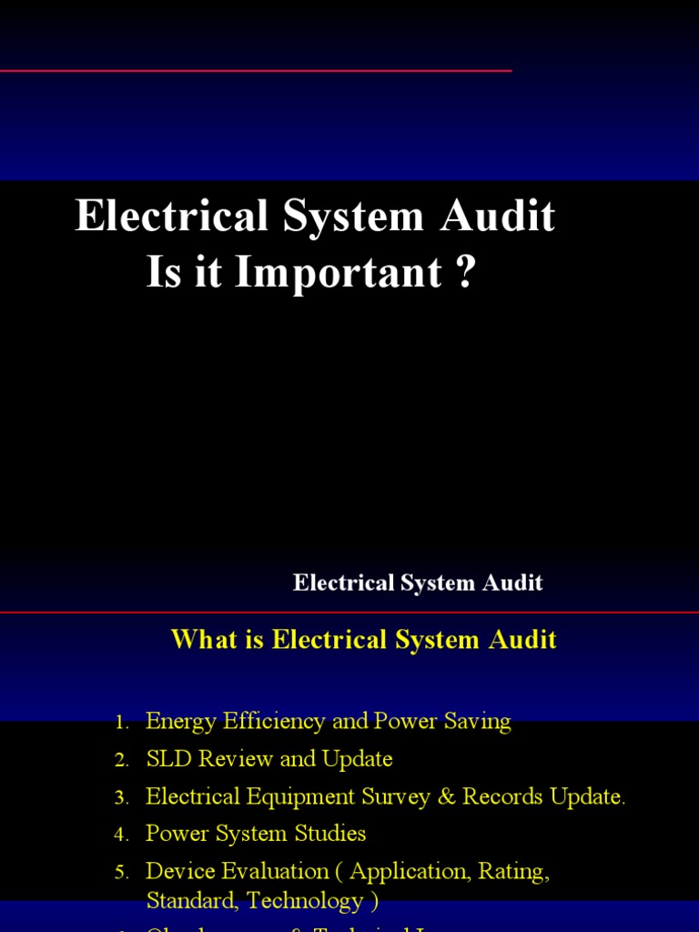 Electrical System Audit Overview | PDF | Electric Power System ...
