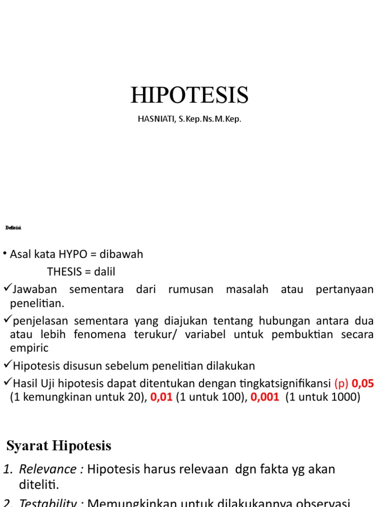 5 - Hipotesis - Variabel Penelitian | PDF