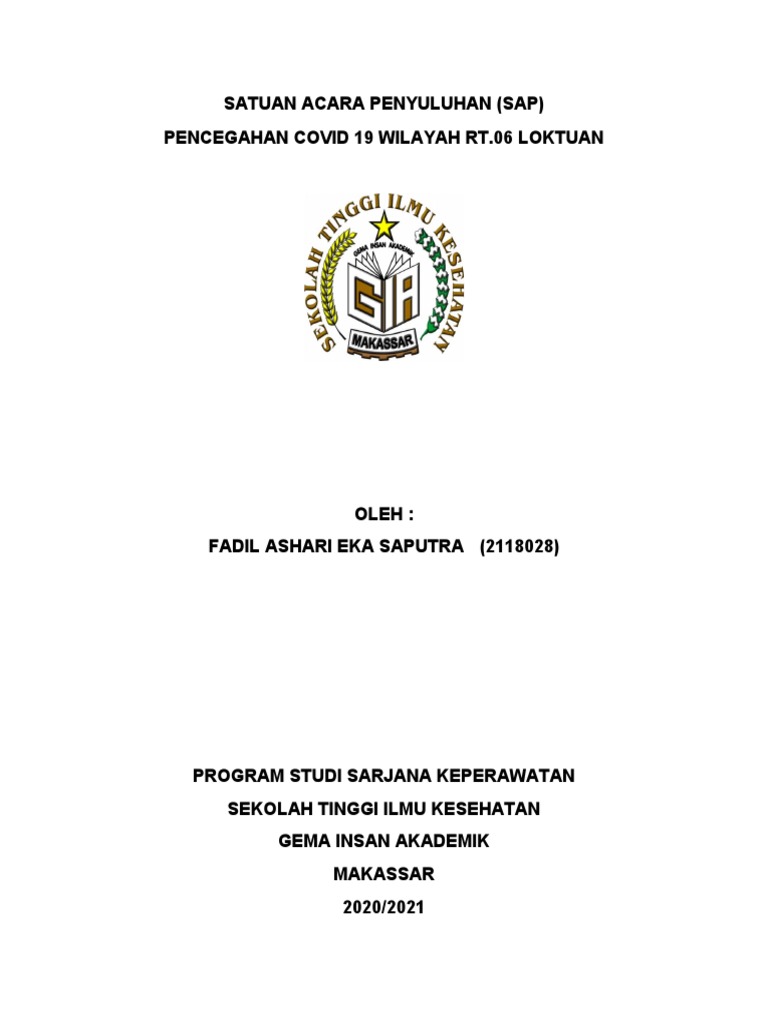 Satuan Acara Penyuluhan Covid 19 (Fadil Ashari 2118028) | PDF