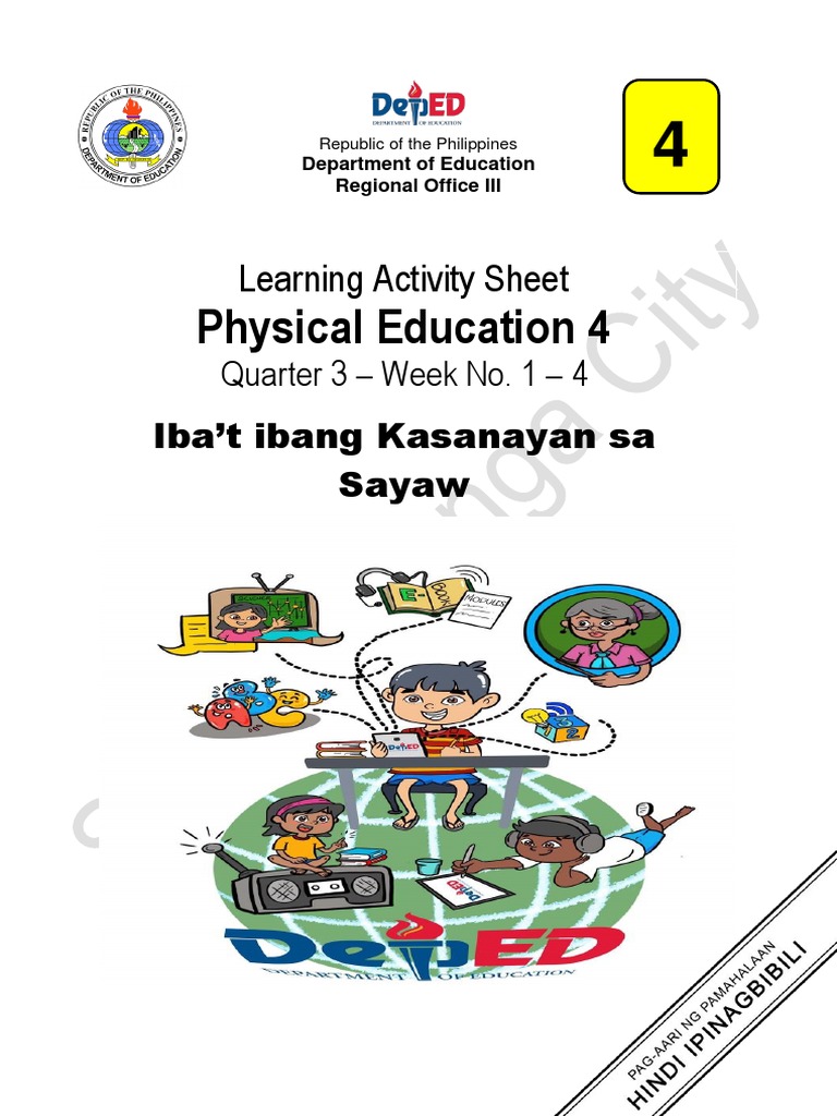 3rd Quarter Grade 4 Pe Learing Activity Sheets Week 1 4 Final | PDF