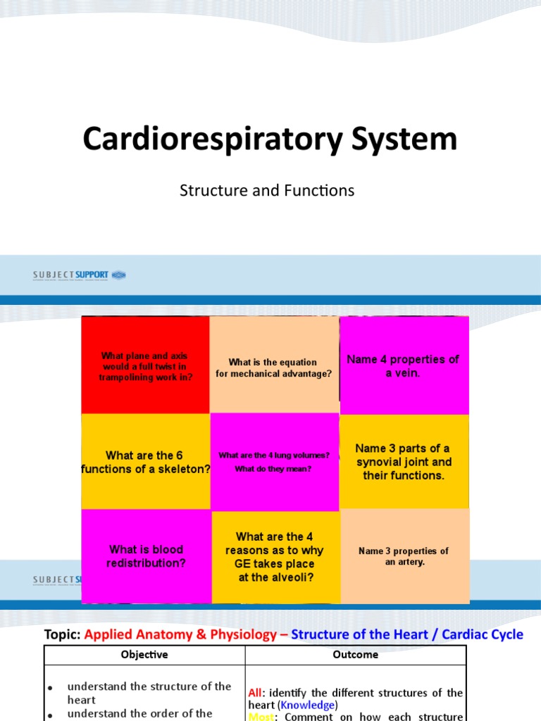 Cardiorespiratory System: Structure and Functions | Download Free PDF ...