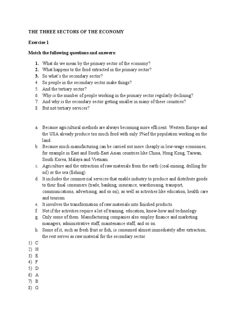 The Three Sectors of The Economy | PDF