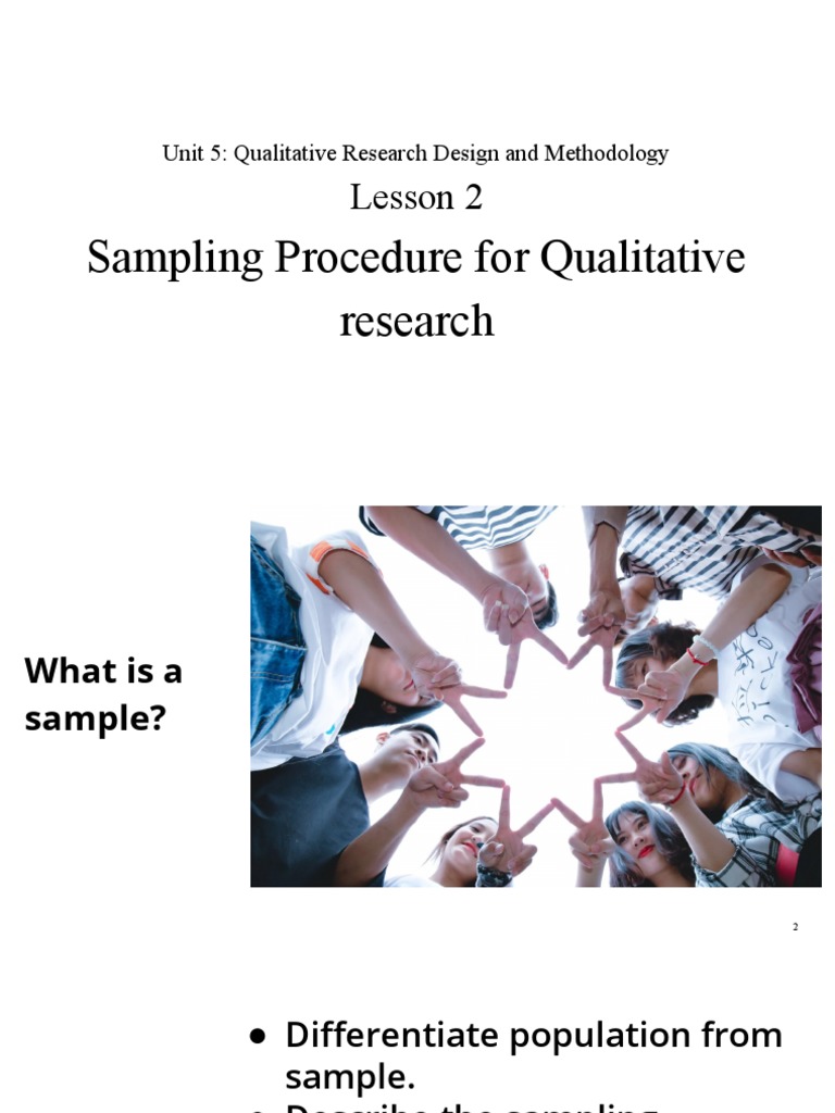 UNIT 5 - LESSON 2 - Sampling Procedure For Qualitative Research | PDF ...