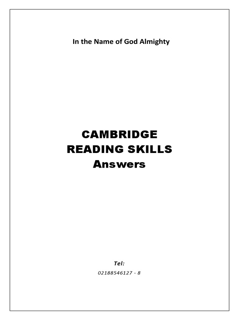 Cambridge Reading Skills Answers | PDF | Bracket | Question