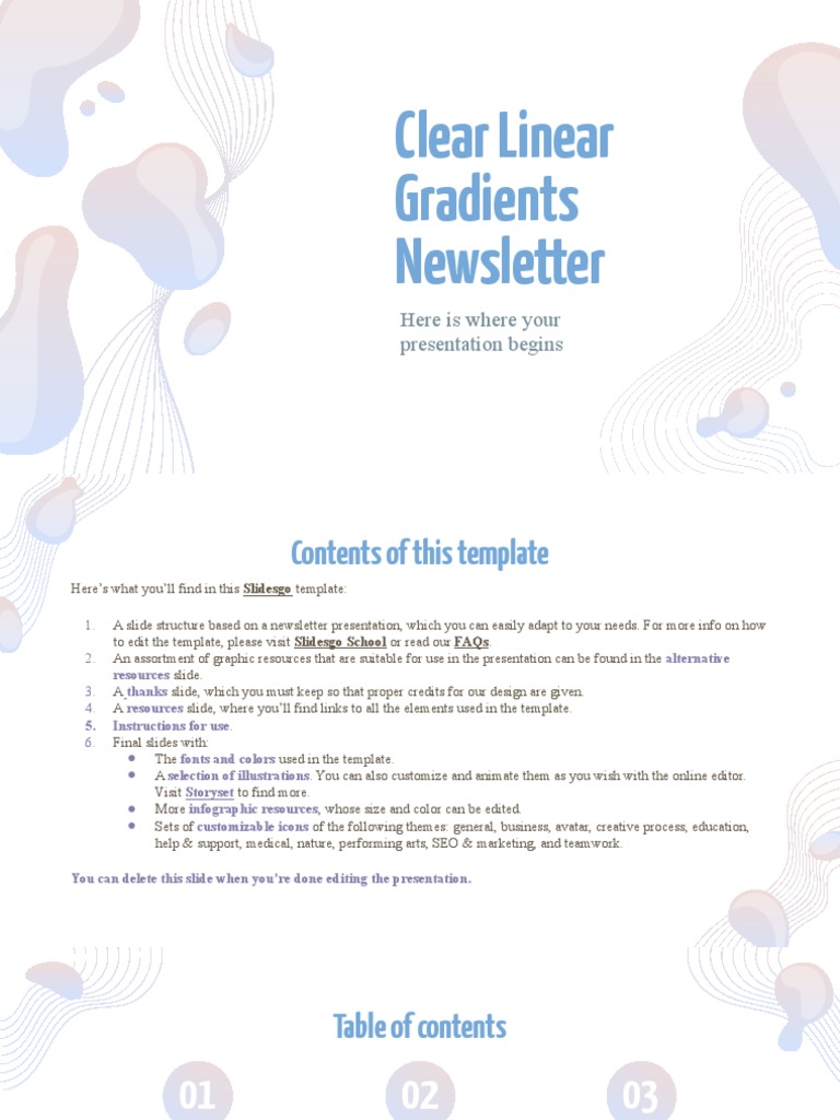 Clear Linear Gradients Newsletter by Slidesgo | PDF | Planets | Solar ...