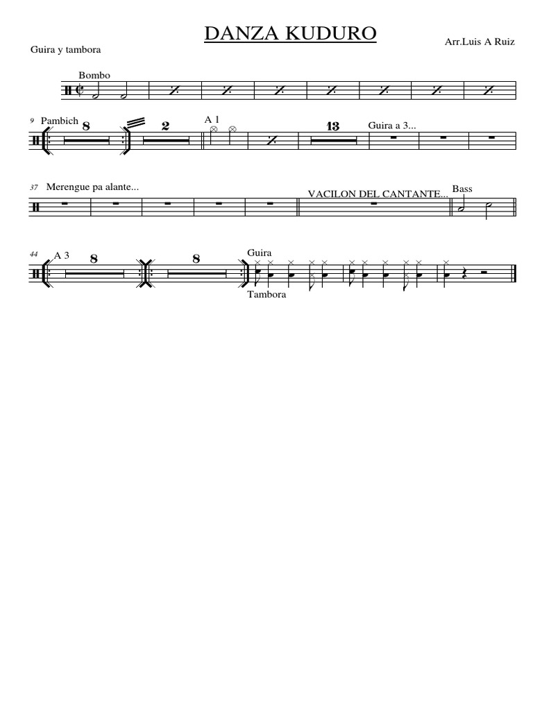 Danza Kuduro Percusion | PDF