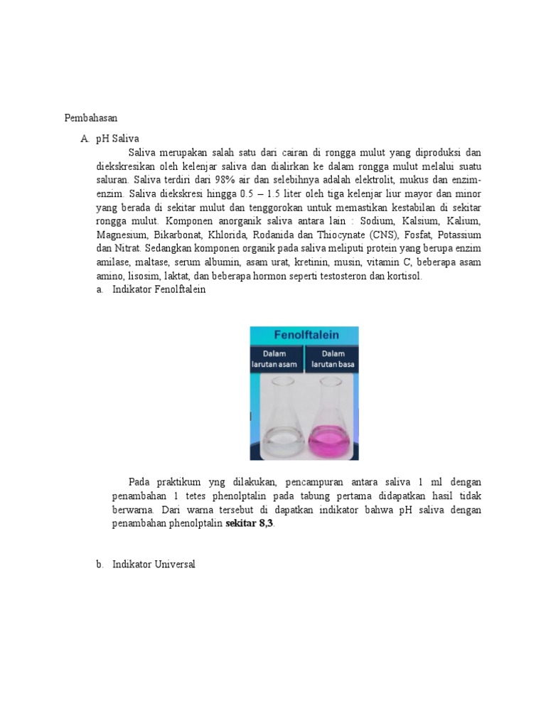 pH SALIVA DAN AKTIVITAS ENZIM AMILASE | PDF