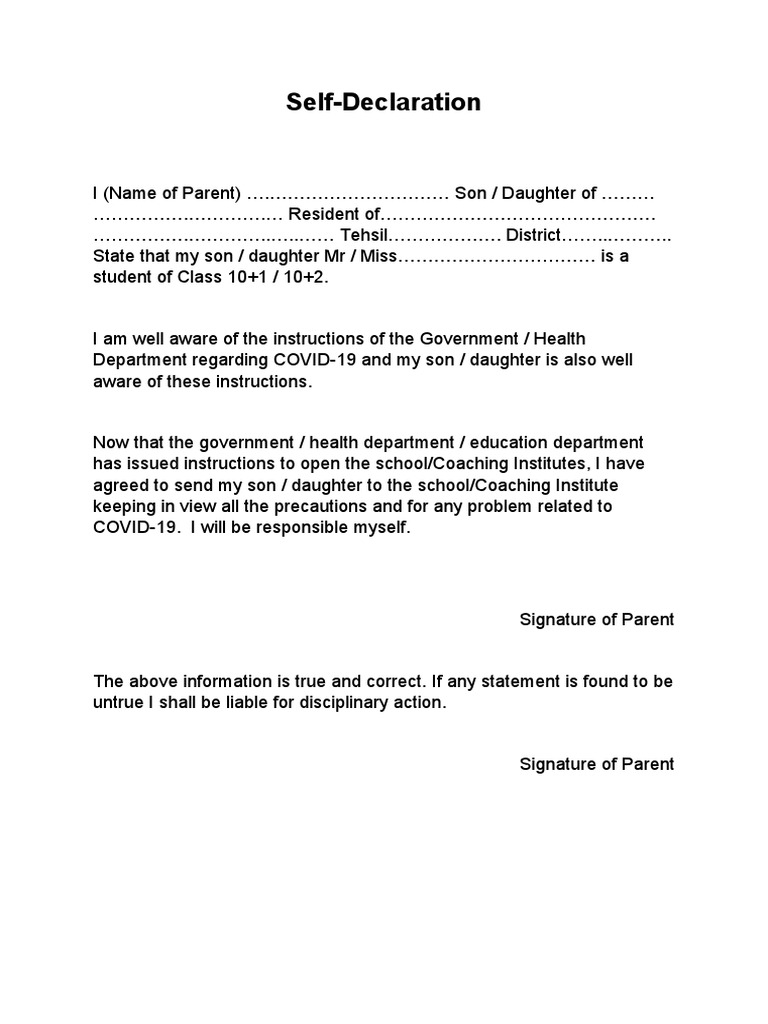 Declaration Form | PDF