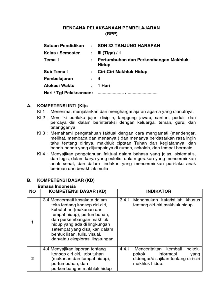 RPP Tugas Kuliah-Dikonversi | PDF
