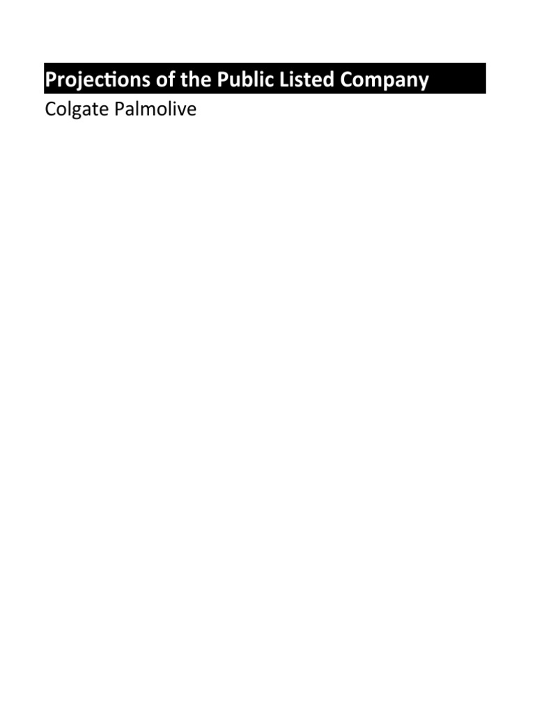 Colgate Palmolive Model | PDF | Money | Financial Economics