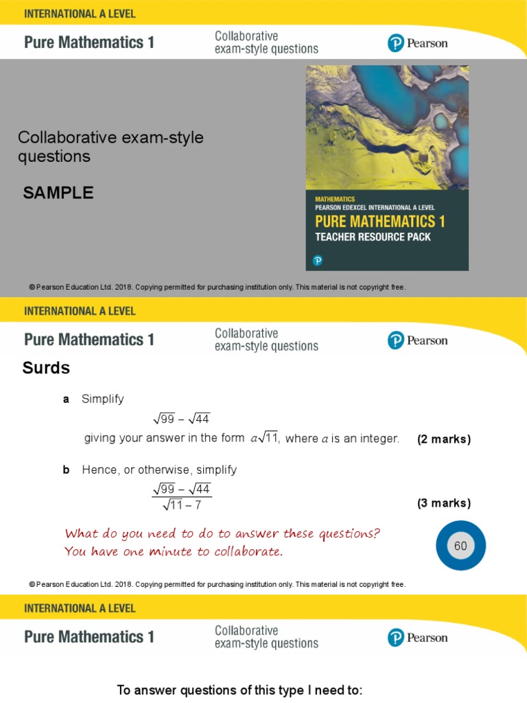 Ial Maths Pure 1 Cesq PPT Sample View Only | PDF | Numbers | Teaching ...