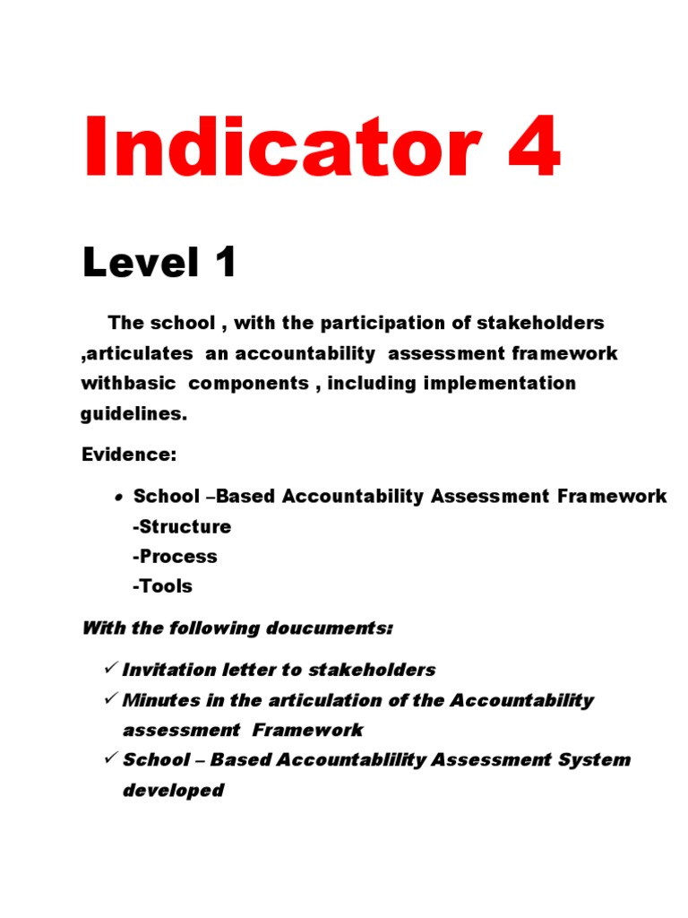 Indicator 4 Level 1 | PDF
