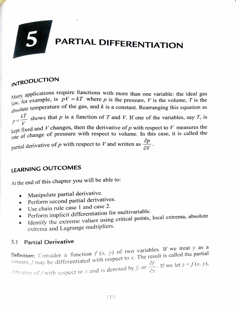 An Introduction To Partial Differentiation And Its Applications To Multivariable Functions Pdf
