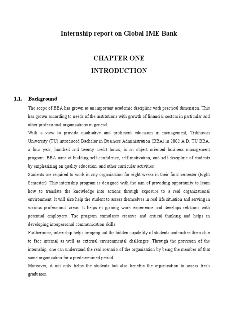 Internship Report On Global IME Bank | PDF | Letter Of Credit | Deposit ...