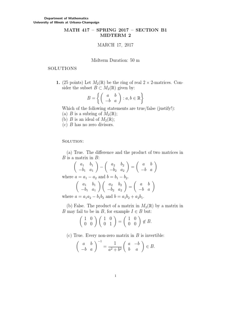 Department of Mathematics University of Illinois at Urbana-Champaign ...