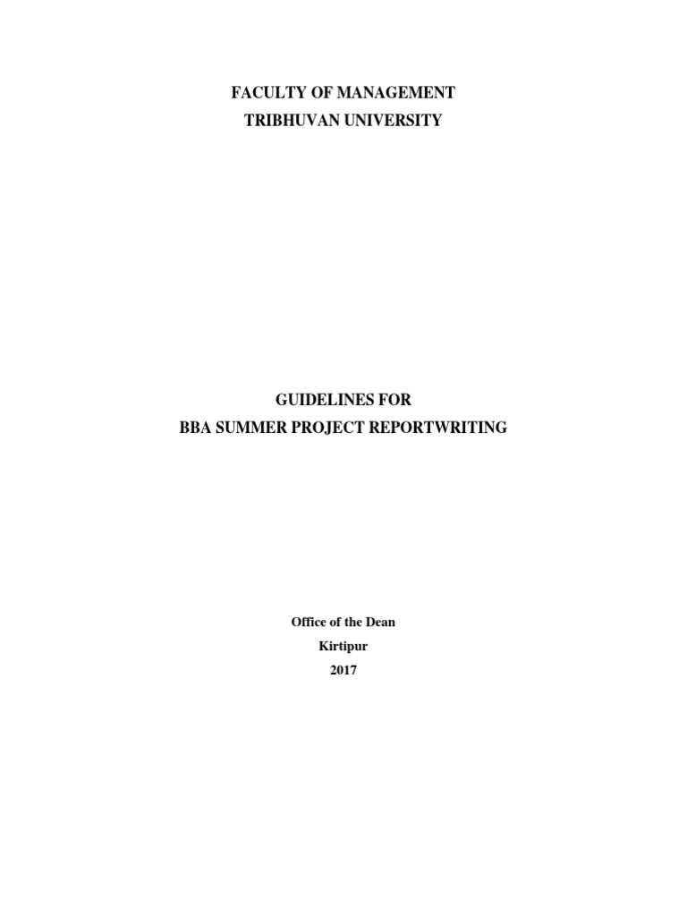 TU Summer Project Guidelines | PDF | Paragraph | Academic Degree