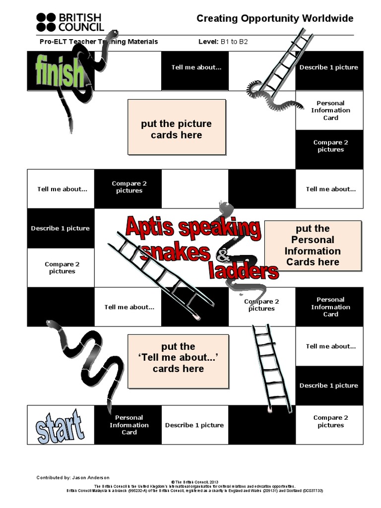 Aptis Speaking Snakes and Ladders | PDF | United Kingdom
