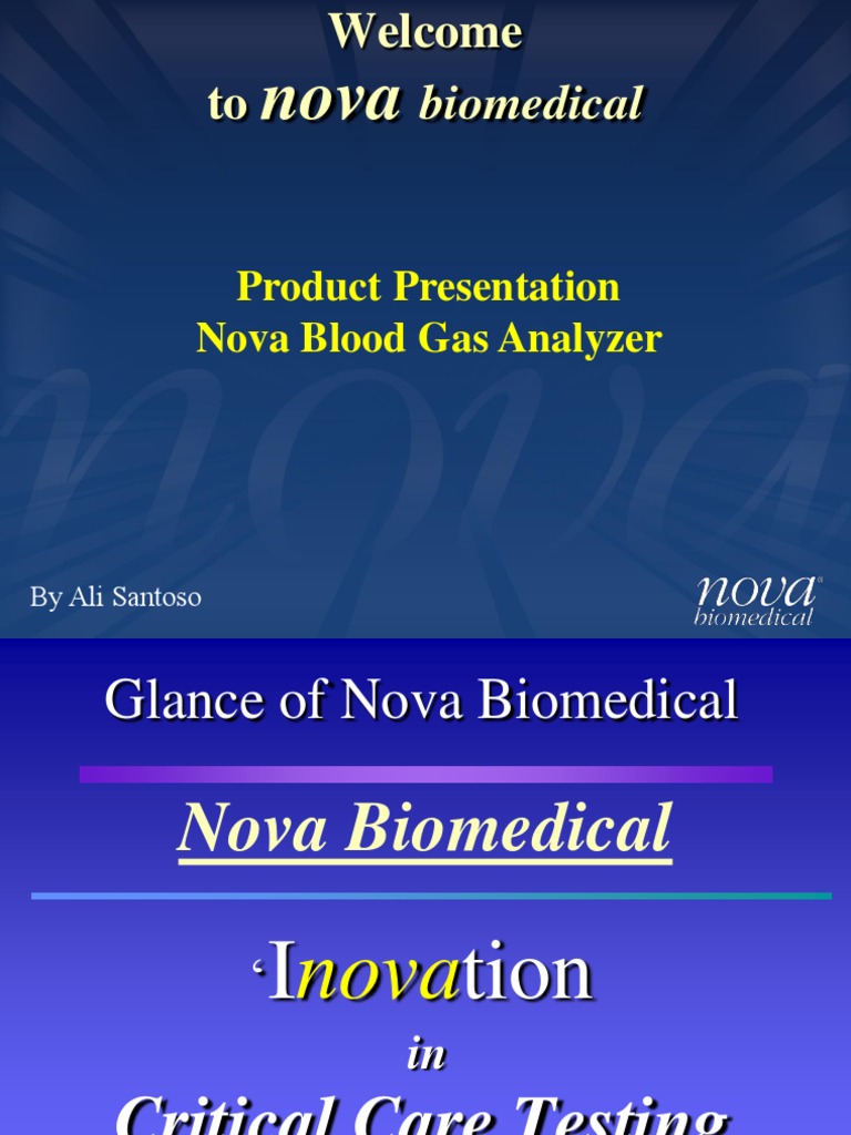 Product Presentation Nova Blood Gas Analyzer | PDF | Sensor | Clinical ...