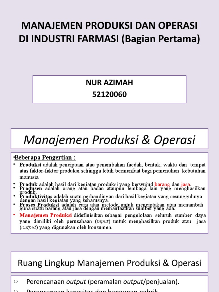 Manajemen Produksi Farmasi: Dasar dan Ruang Lingkup | PDF | Komputer