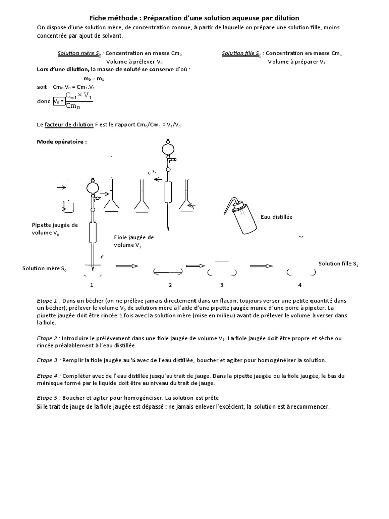 Fiche Dilution | PDF