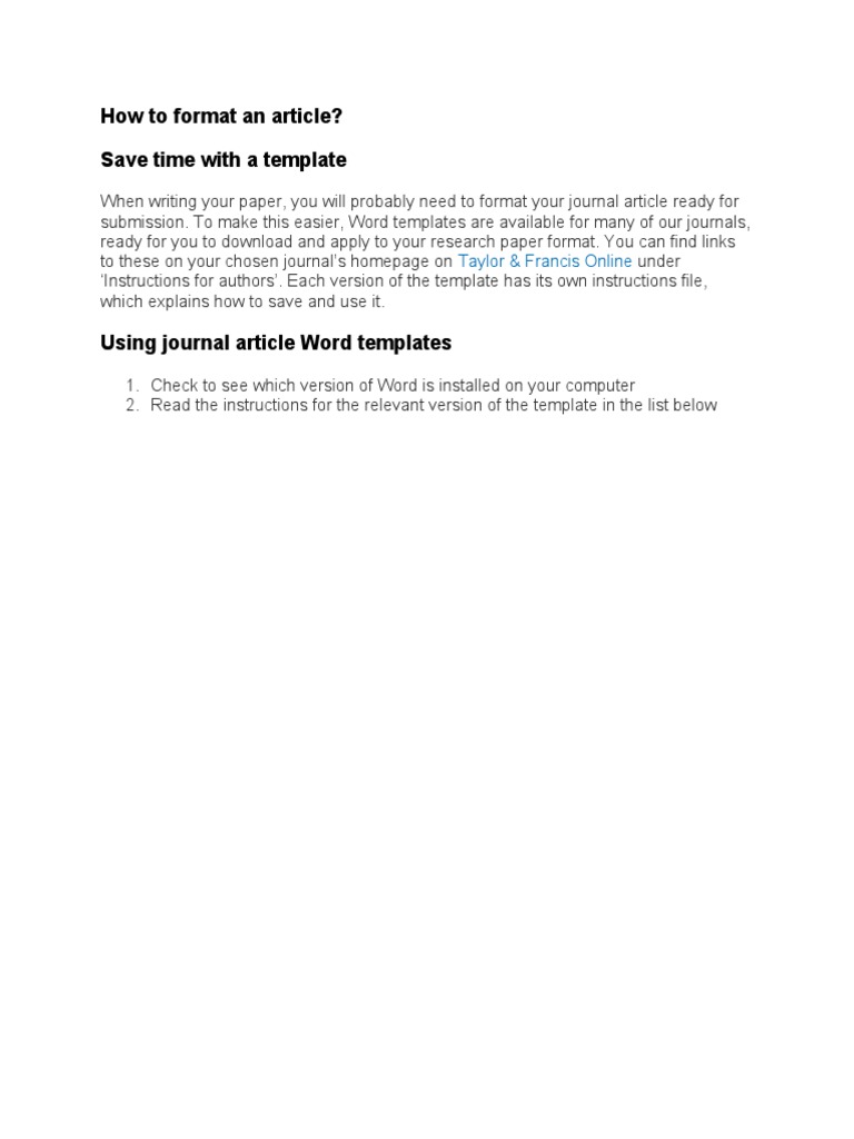 Journal Article Formatting Guide | PDF | Technology & Engineering