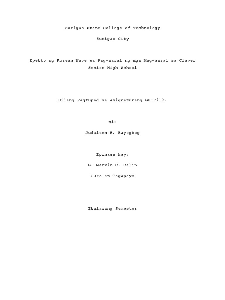 Epekto NG Pagbabasa NG Wattpad NG Mga Kababaihang Mag-Aaral Sa Bsed-Filipino | PDF