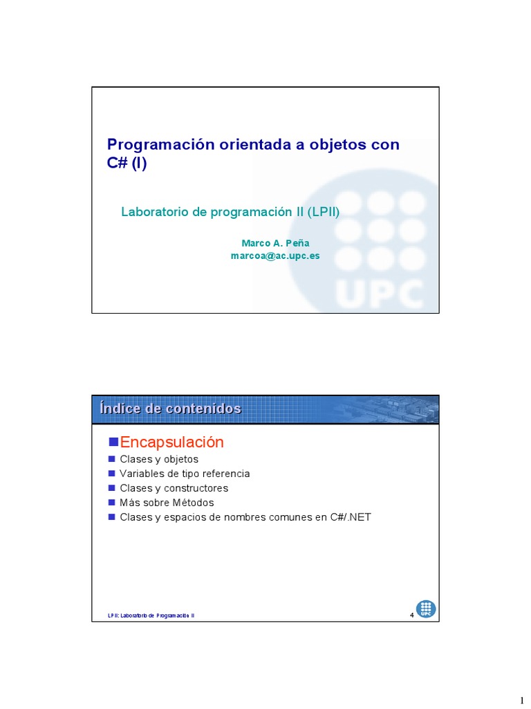 POO Con Csharp | PDF | Constructor (Programación Orientada a Objetos) | Programación