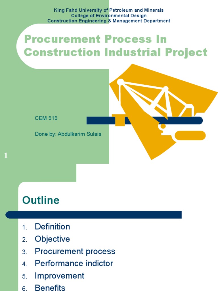 Procurement Process in Construction Industrial Project | PDF ...