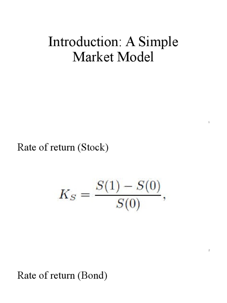 01 Introduction A Simple Market Model | PDF | Option (Finance) | Bonds ...