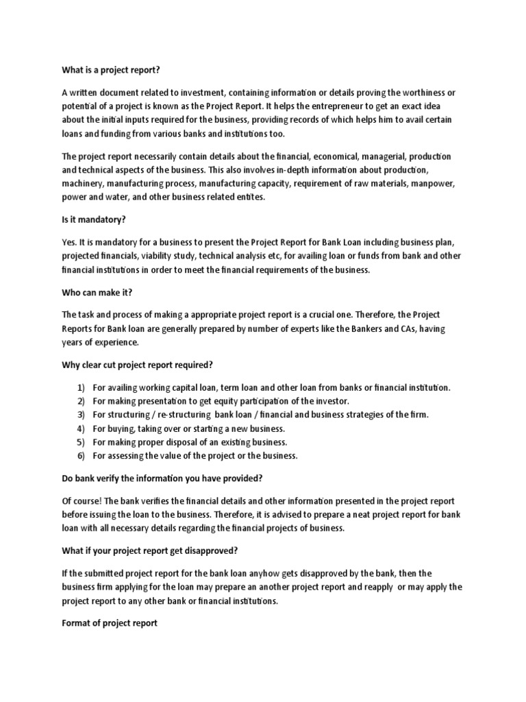 Project Report For Bank Loan | PDF | Investor | Banks
