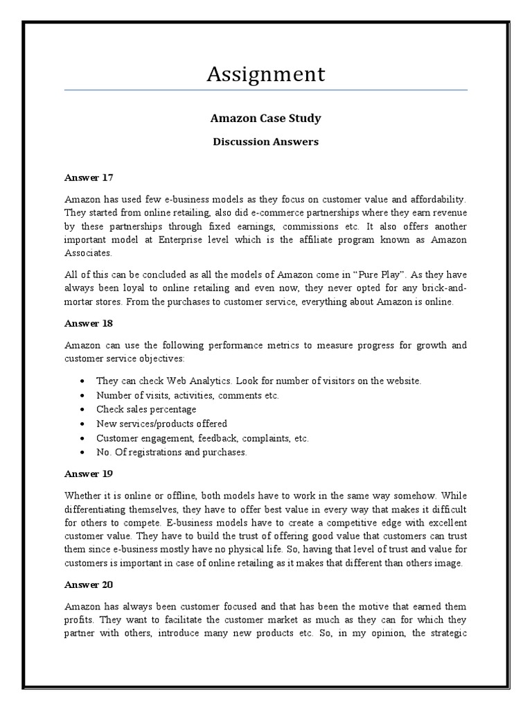 Assignment: Amazon Case Study | PDF