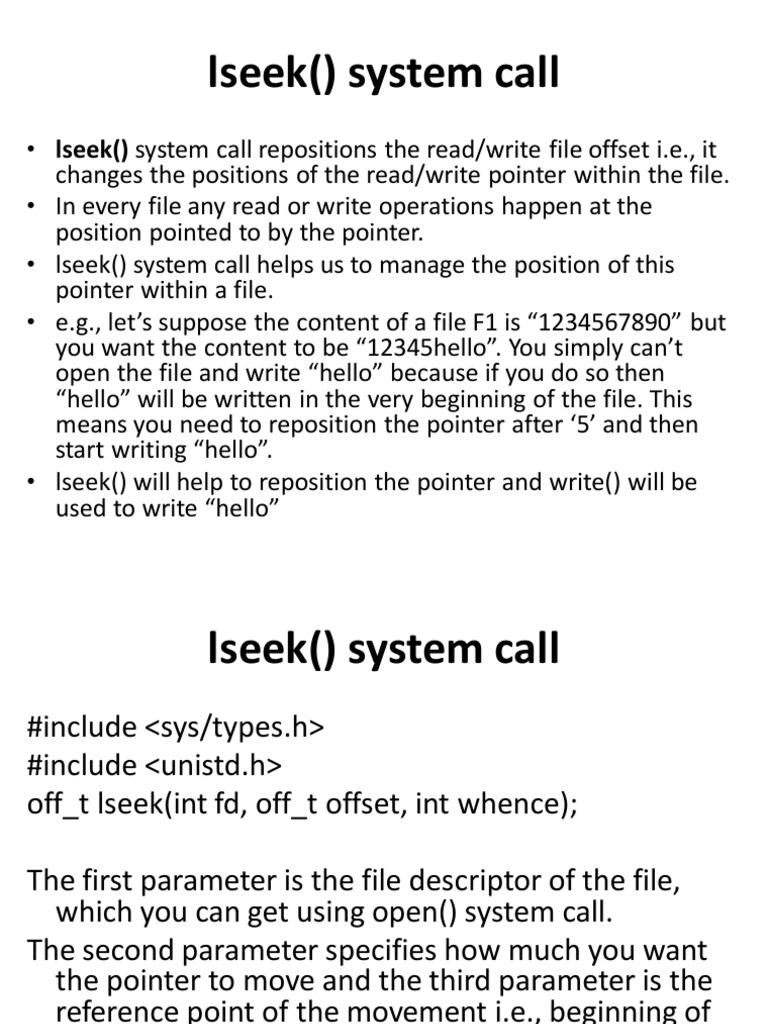 Tutorial-4 (Lseek) | PDF | Pointer (Computer Programming) | Computer ...