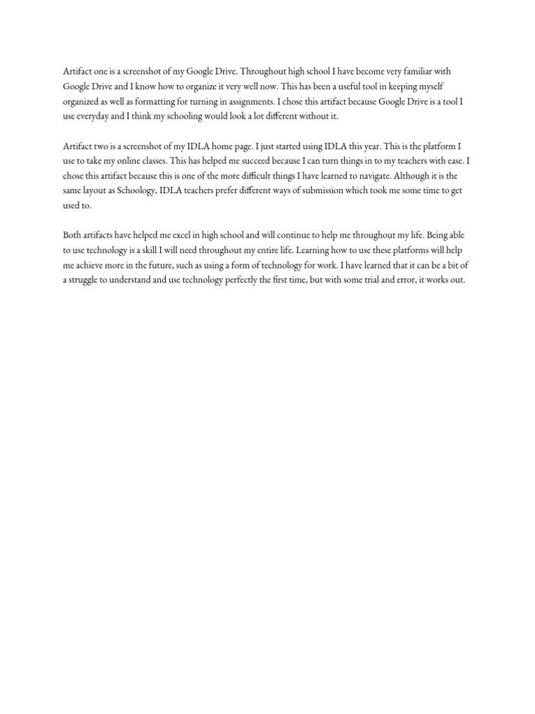 Technology Reflection 1 | PDF | Career & Growth | Art