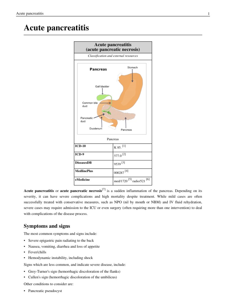 Acute Pancreatitis (Acute Pancreatic Necrosis) | PDF | Pancreas ...