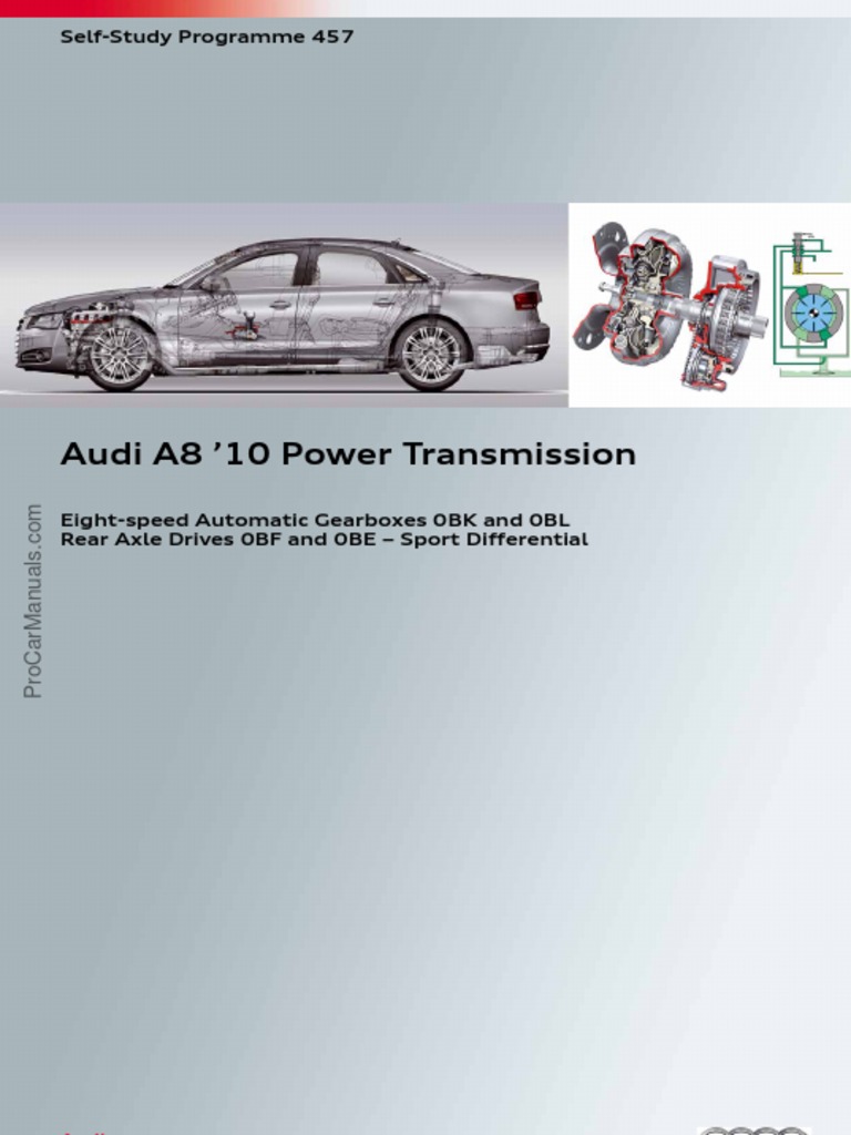 SSP 457 Audi A8 2010 Power Transmission | PDF | Automatic Transmission ...