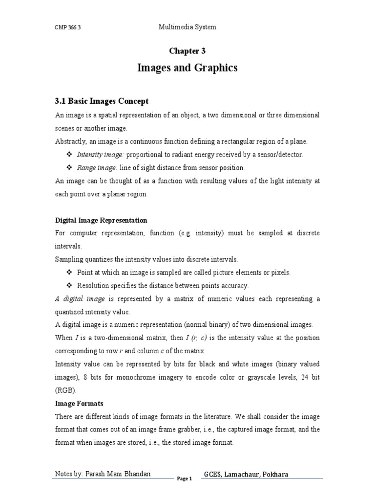 Chapter 3 Images and Graphics | PDF | File Format | Computer Vision