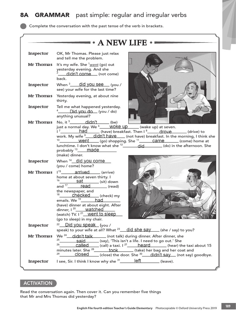 Elementary Unit 8 Worksheet | PDF | Grammar | Syntax