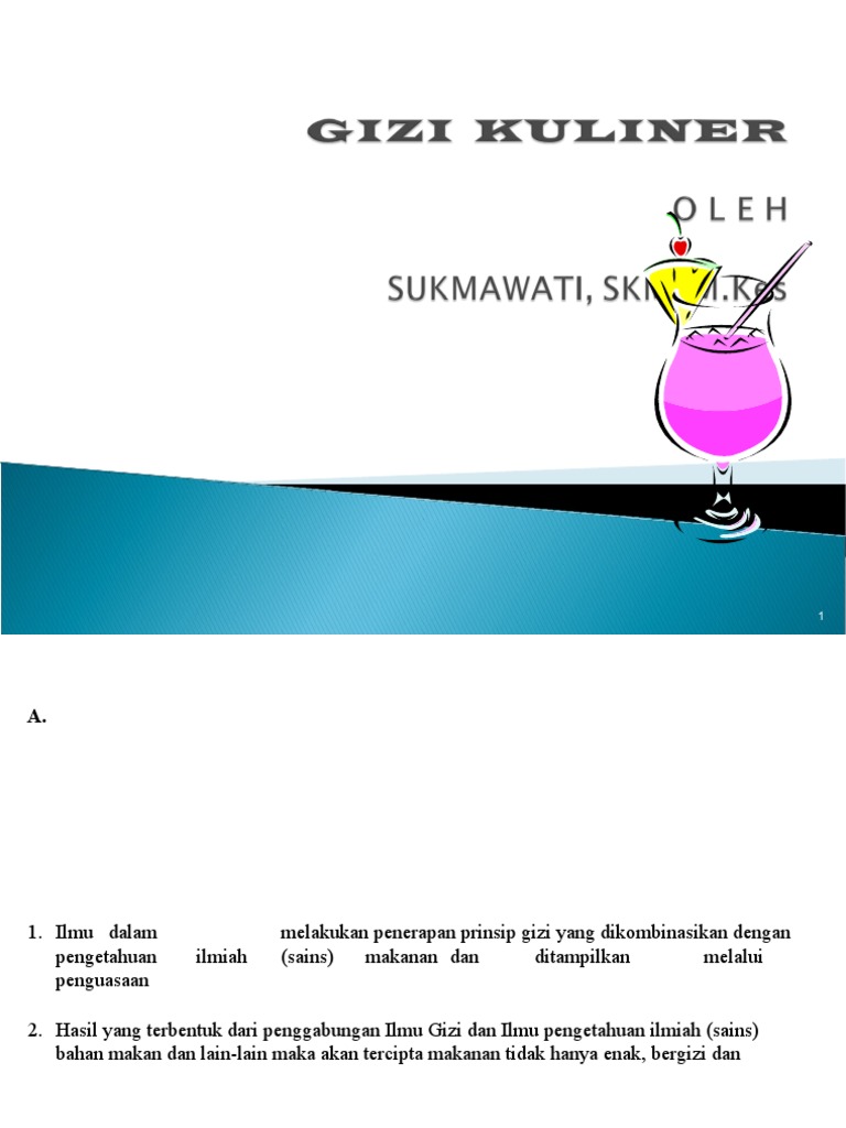 Gizi Kuliner: Seni dan Ilmu Memasak | PDF