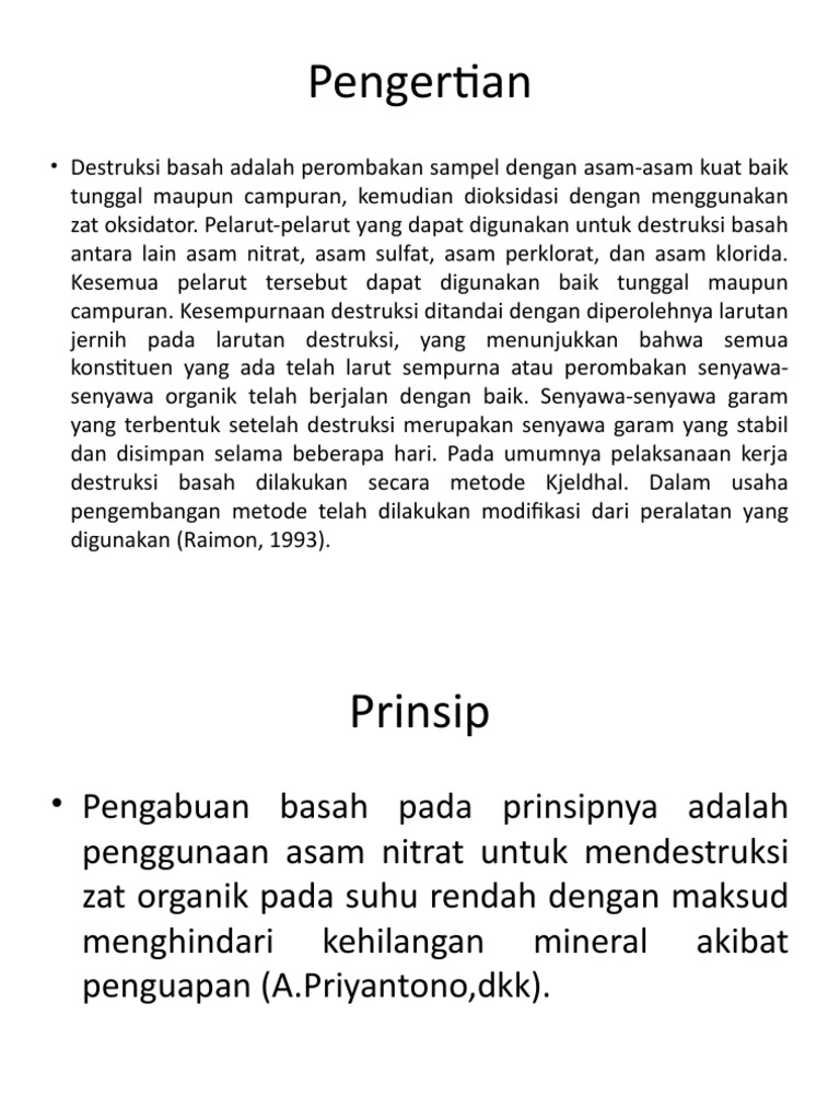 Metode Destruksi Basah dalam Analisis | PDF